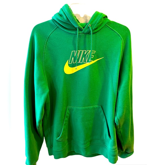 Nike | Tops | Rare Nike Vintage Kelly Green Hoodie With Yellow Velvet ...